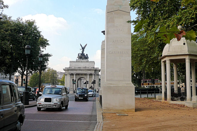 Constitution Hill and Wellington Arch, London